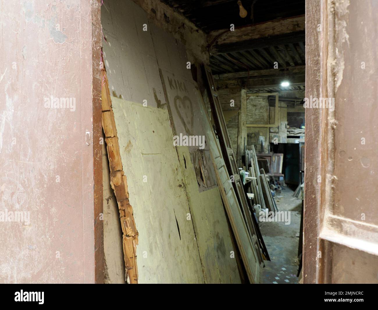 old wooden doot in Fez Fes Blue and white medina (old town). Morocco ...