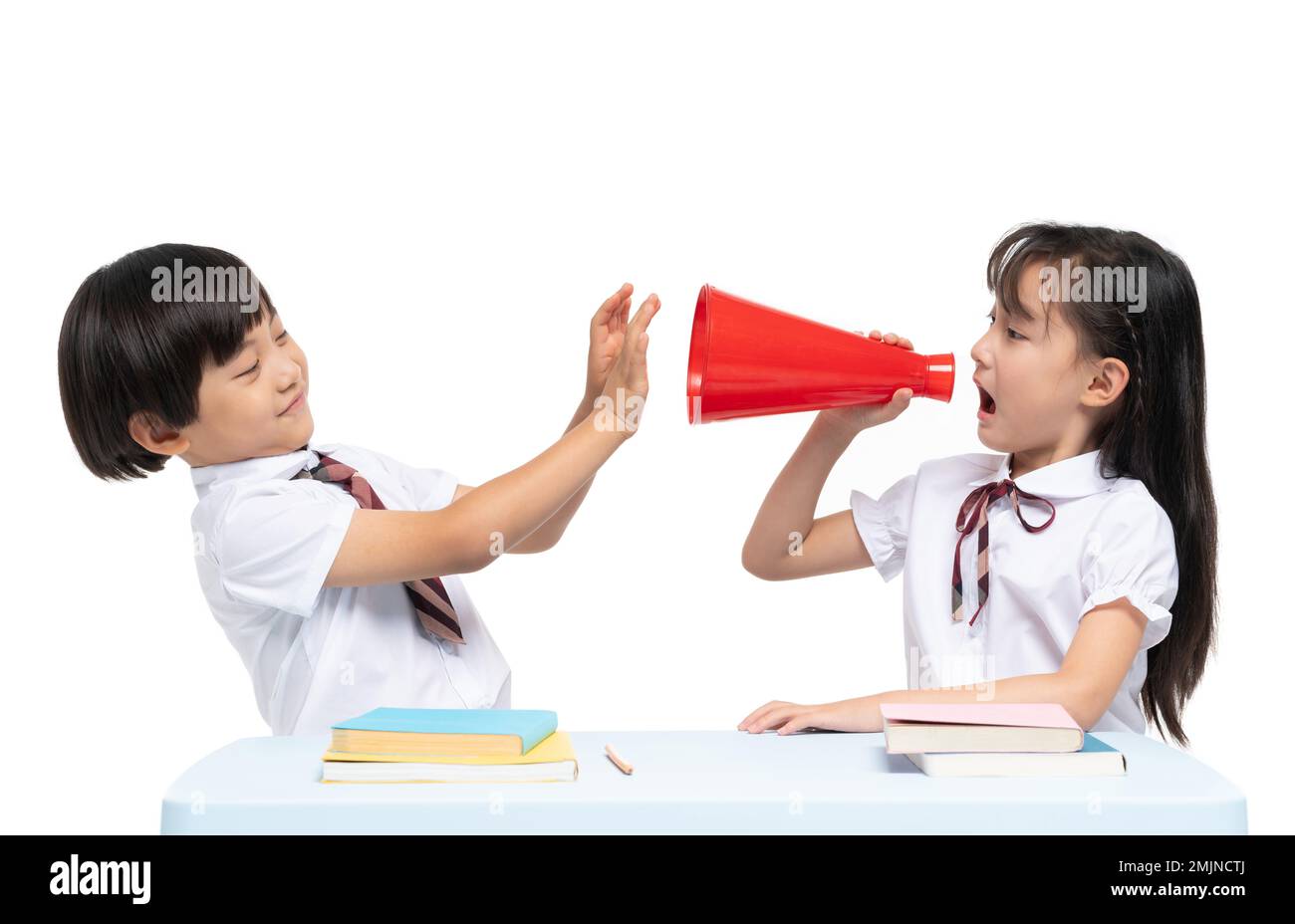 The little boy and little girl in the study Stock Photo - Alamy