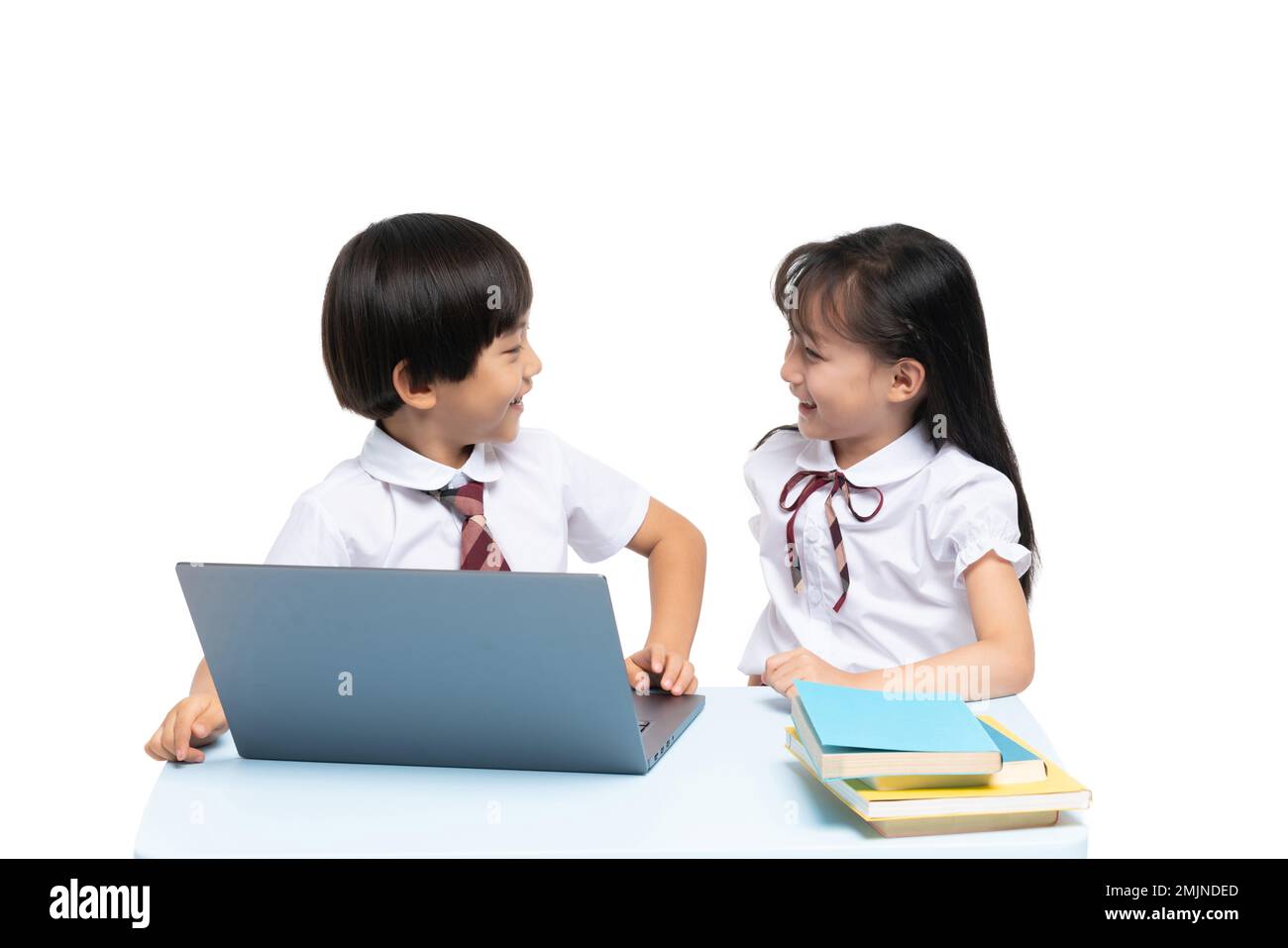 The little boy and little girl in the study Stock Photo - Alamy