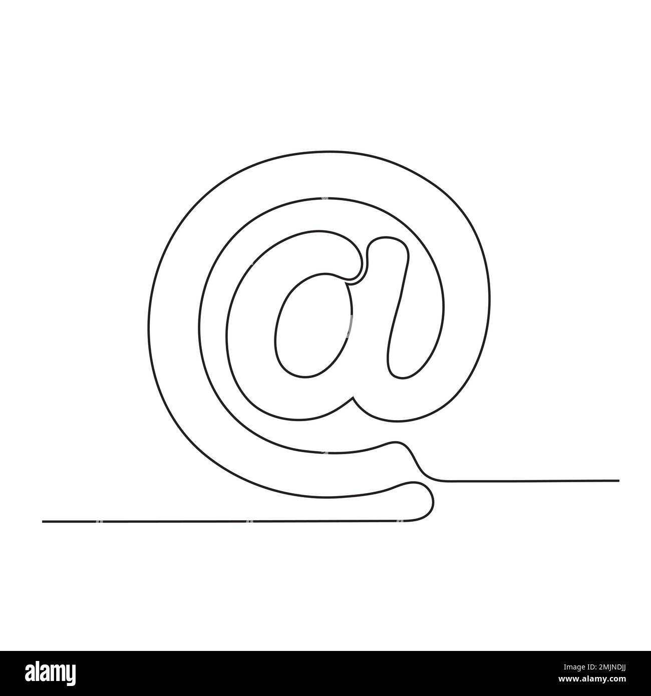 Continuous mail rendering. One line email icon. Vector illustration ...