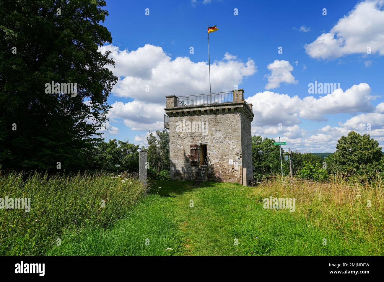 Buttenturm Obermarsberg. Old observation tower in Marsberg Stock Photo ...