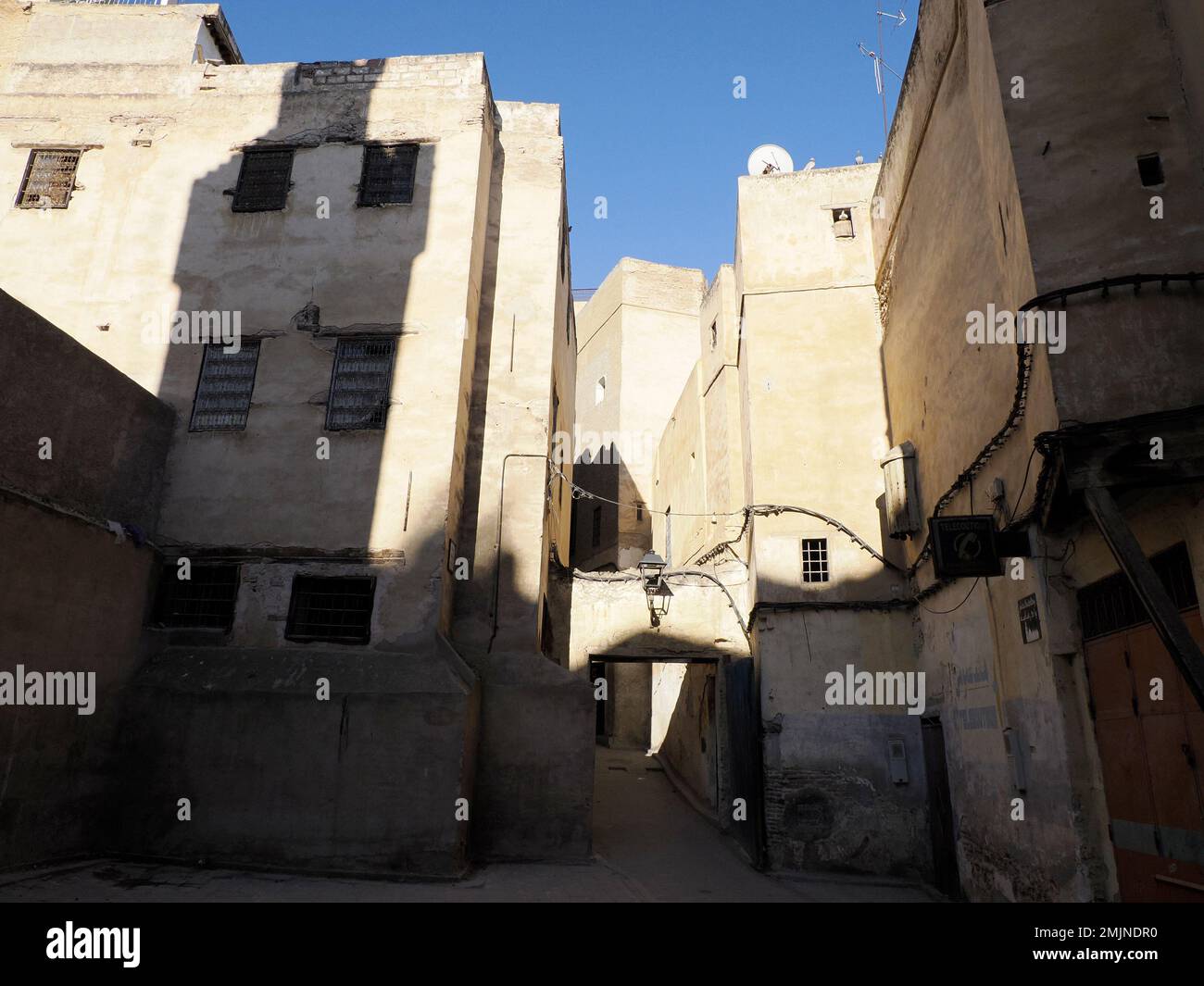 A Small street in Fez Fes medieval medina (old town). Morocco Stock ...