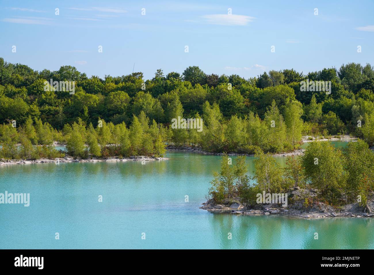 View of the Dyckerhoff lake in Beckum. Quarry west. Blue Lagoon ...