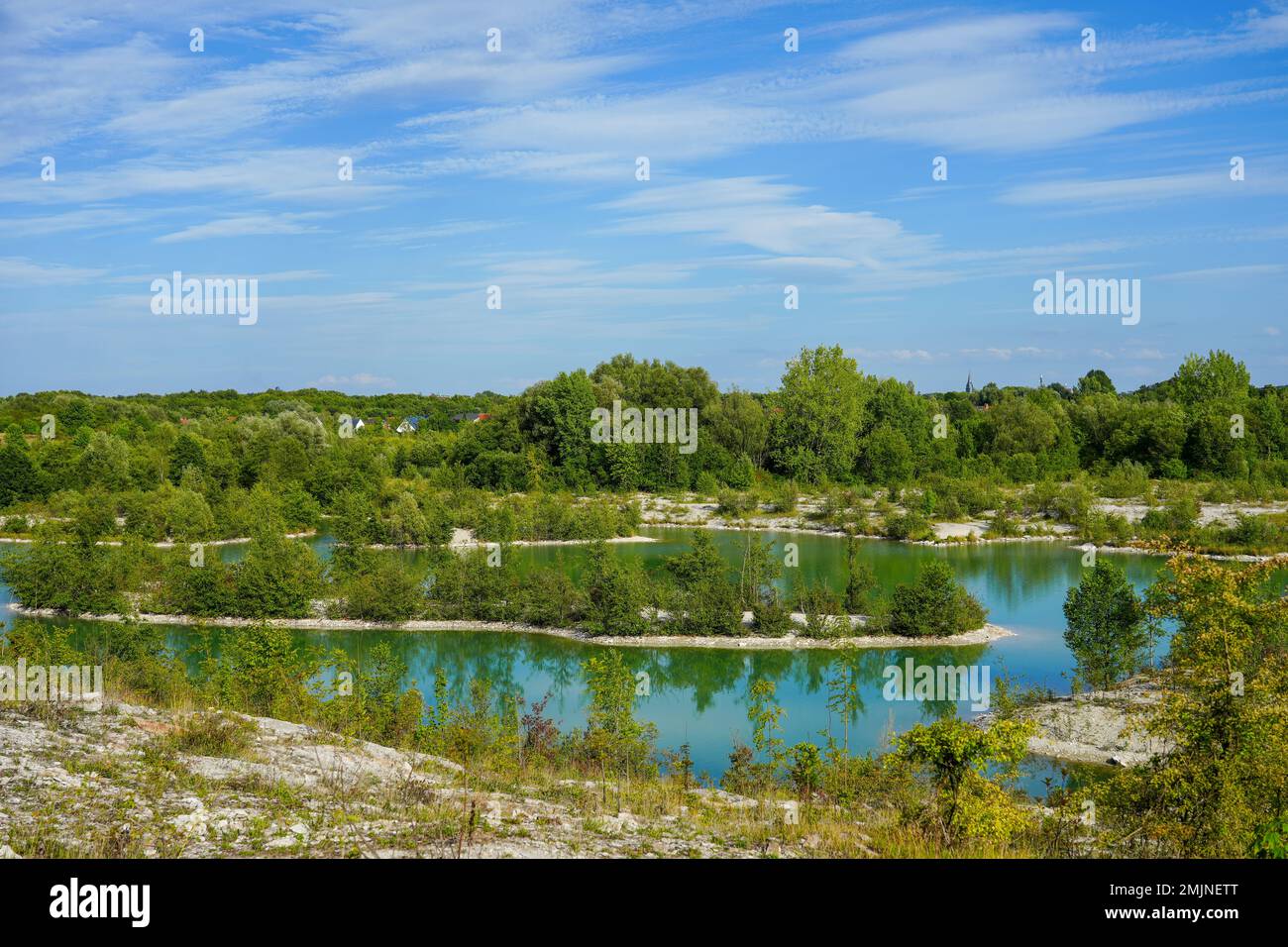 View of the Dyckerhoff lake in Beckum. Quarry west. Blue Lagoon ...