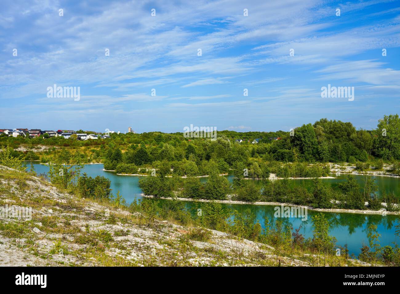 View of the Dyckerhoff lake in Beckum. Quarry west. Blue Lagoon ...