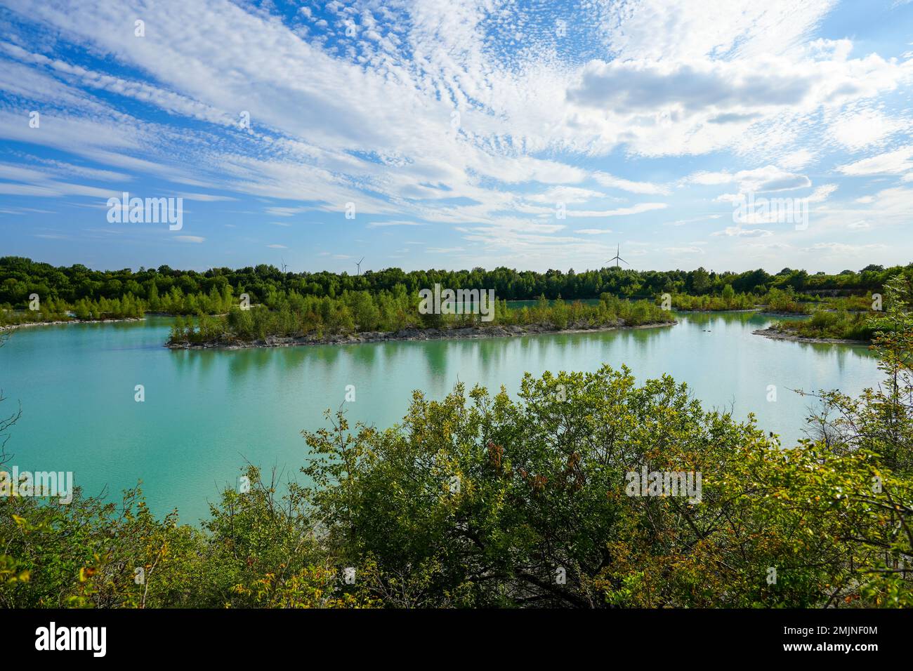 View of the Dyckerhoff lake in Beckum. Quarry west. Blue Lagoon ...