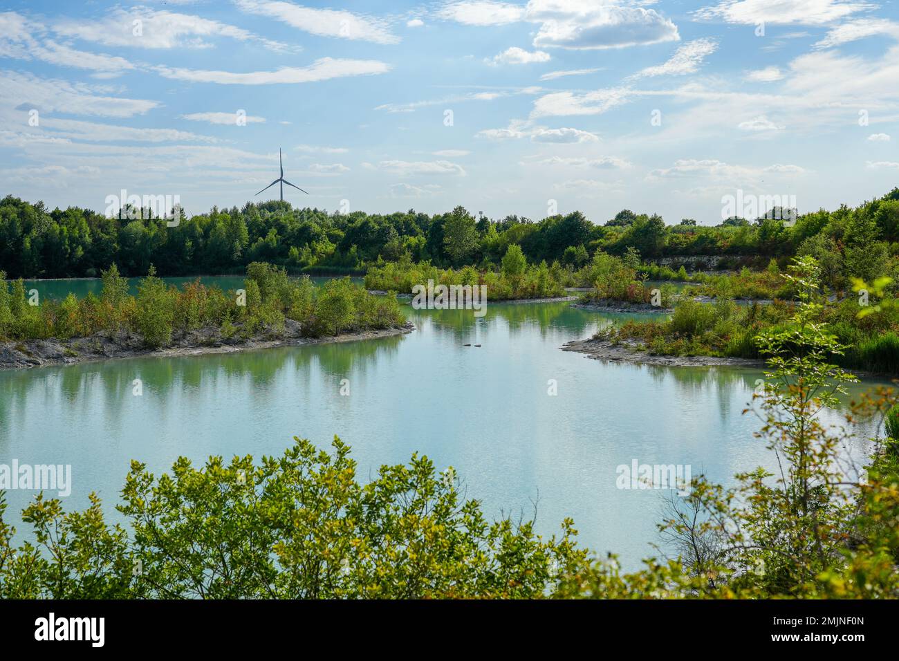 View of the Dyckerhoff lake in Beckum. Quarry west. Blue Lagoon ...