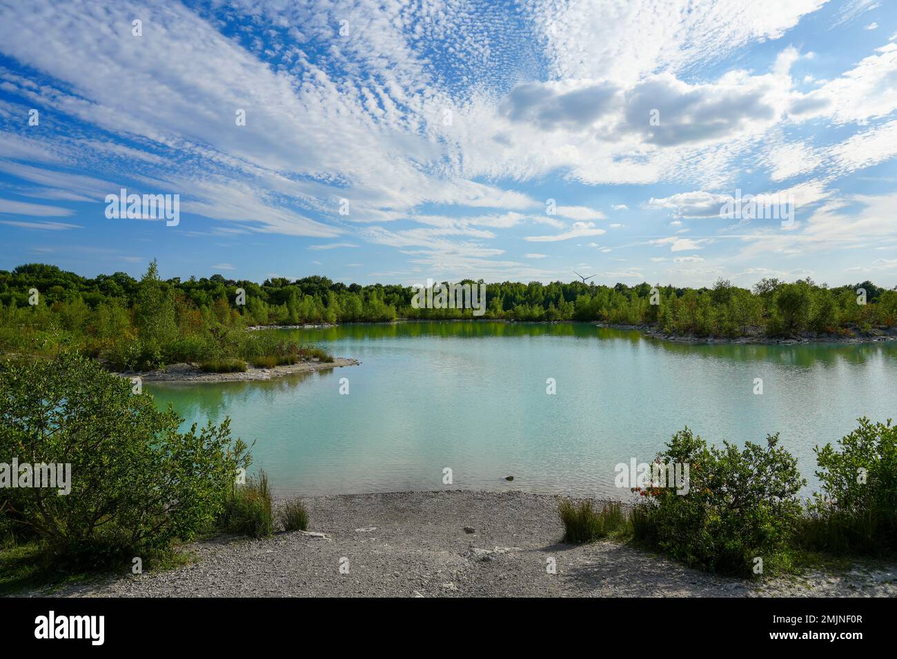 View of the Dyckerhoff lake in Beckum. Quarry west. Blue Lagoon ...