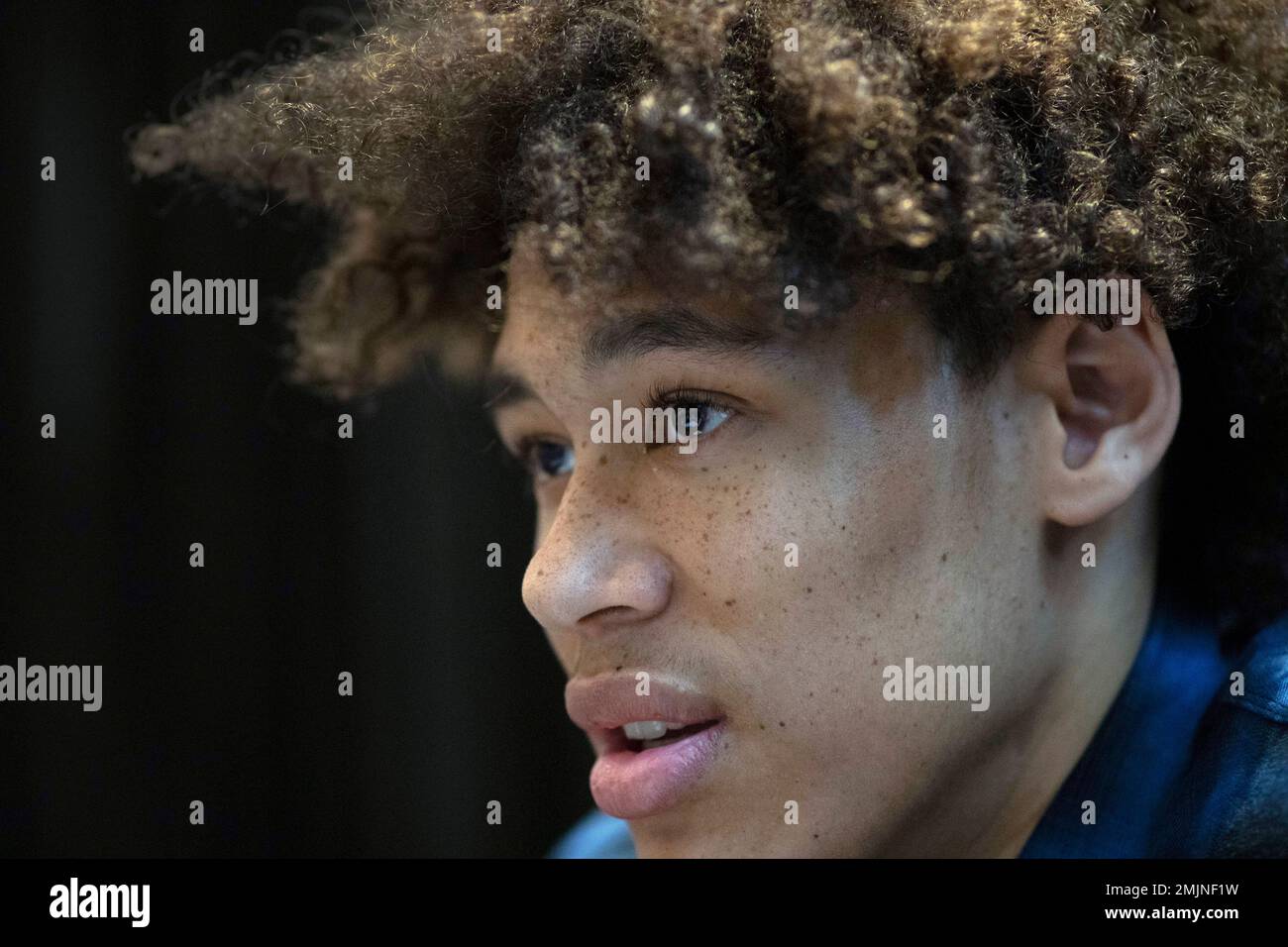 Jaxson Hayes, a freshman basketball player from Texas, attends the NBA ...