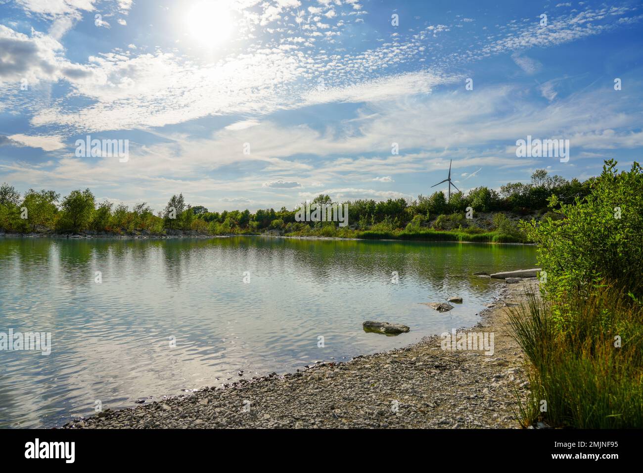 View of the Dyckerhoff lake in Beckum. Quarry west. Blue Lagoon ...