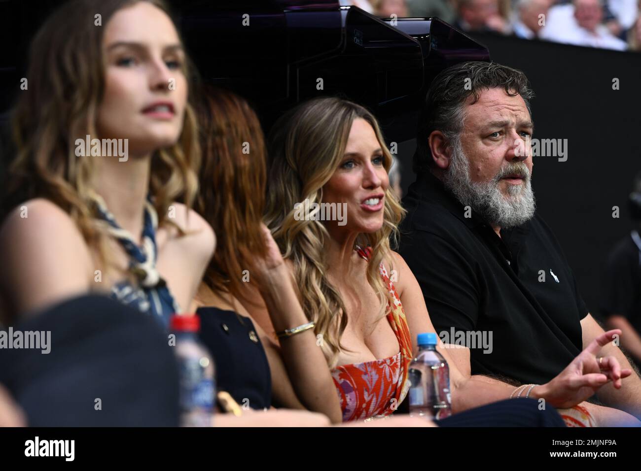 Australian Actor Russell Crowe watches Elena Rybakina of Kazakhstan in ...