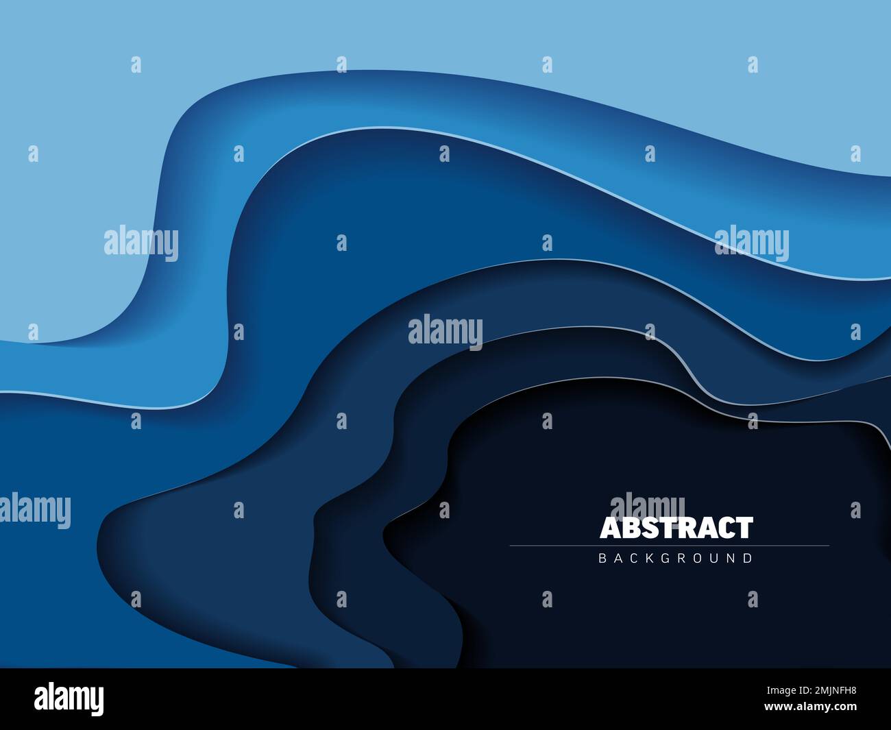 Abstract background with deep blue paper cut effect and place for your ...