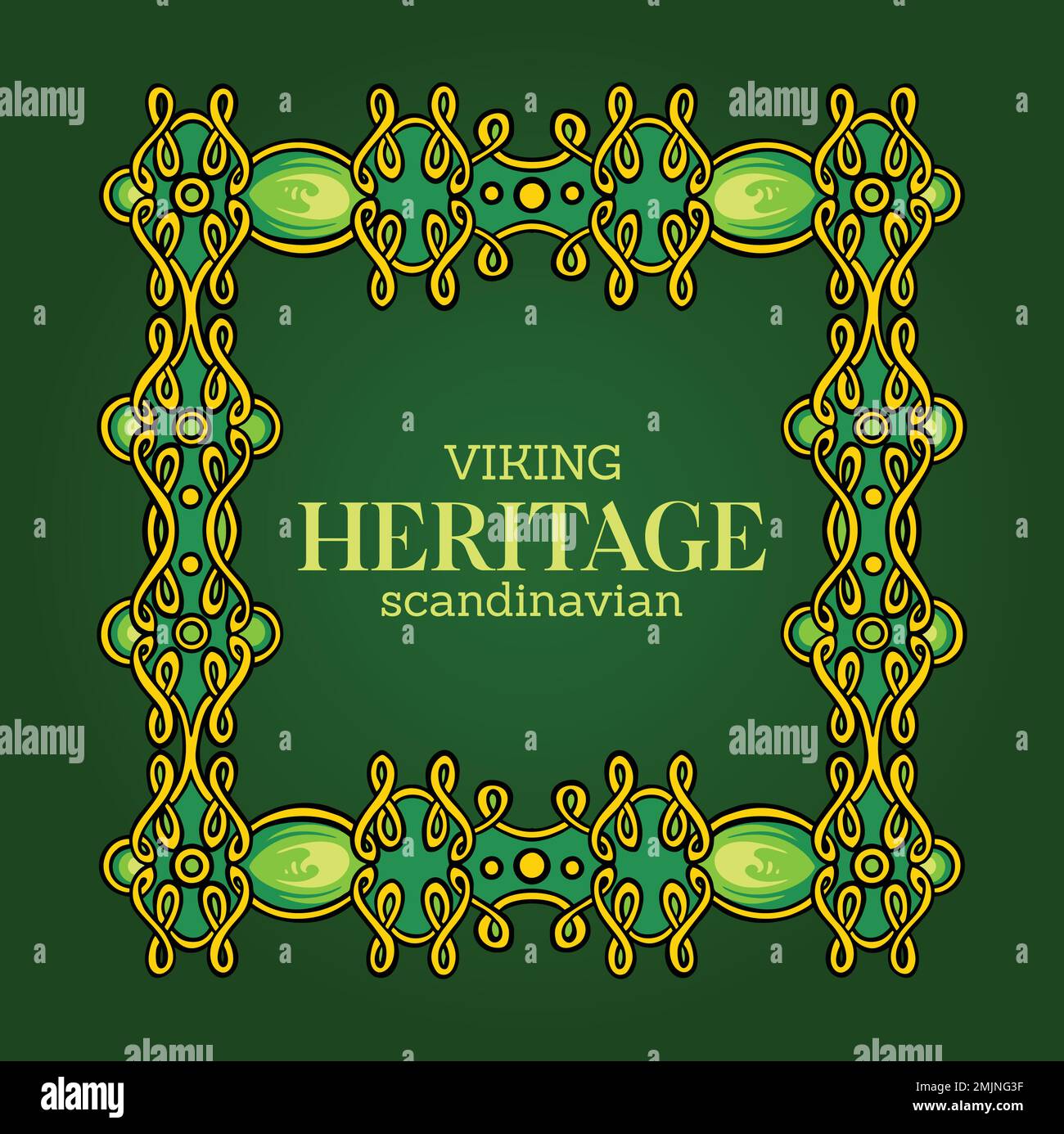 Scandinavian viking old frame ornament ornate vector illustrations for ...