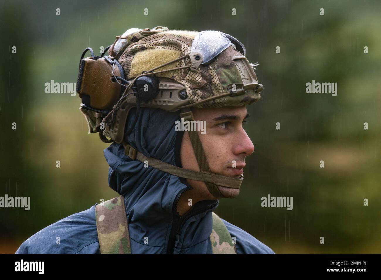 An Air Force tactical air control party specialist awaits extraction ...