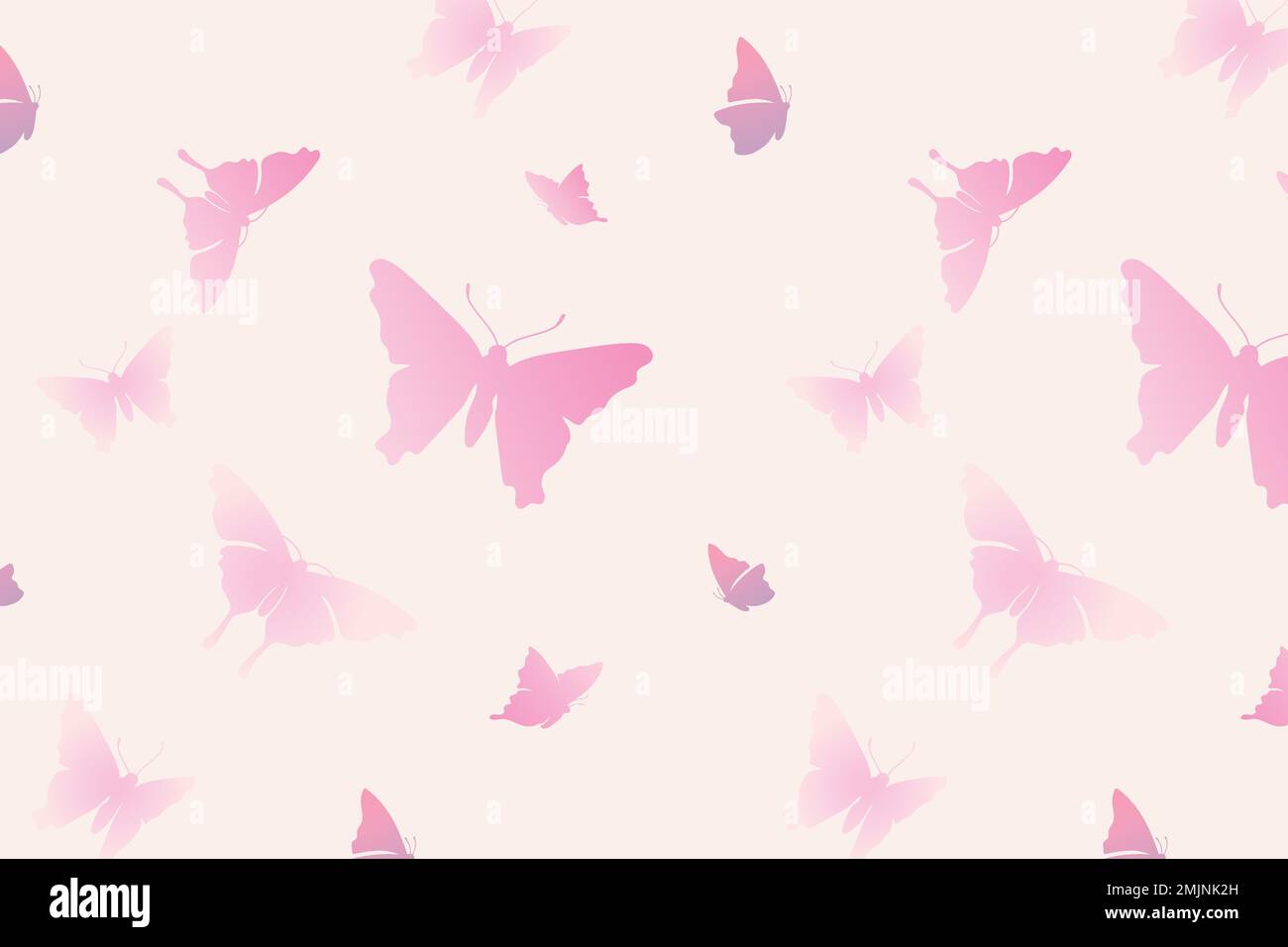 Butterfly pattern background, feminine pink aesthetic vector Stock ...