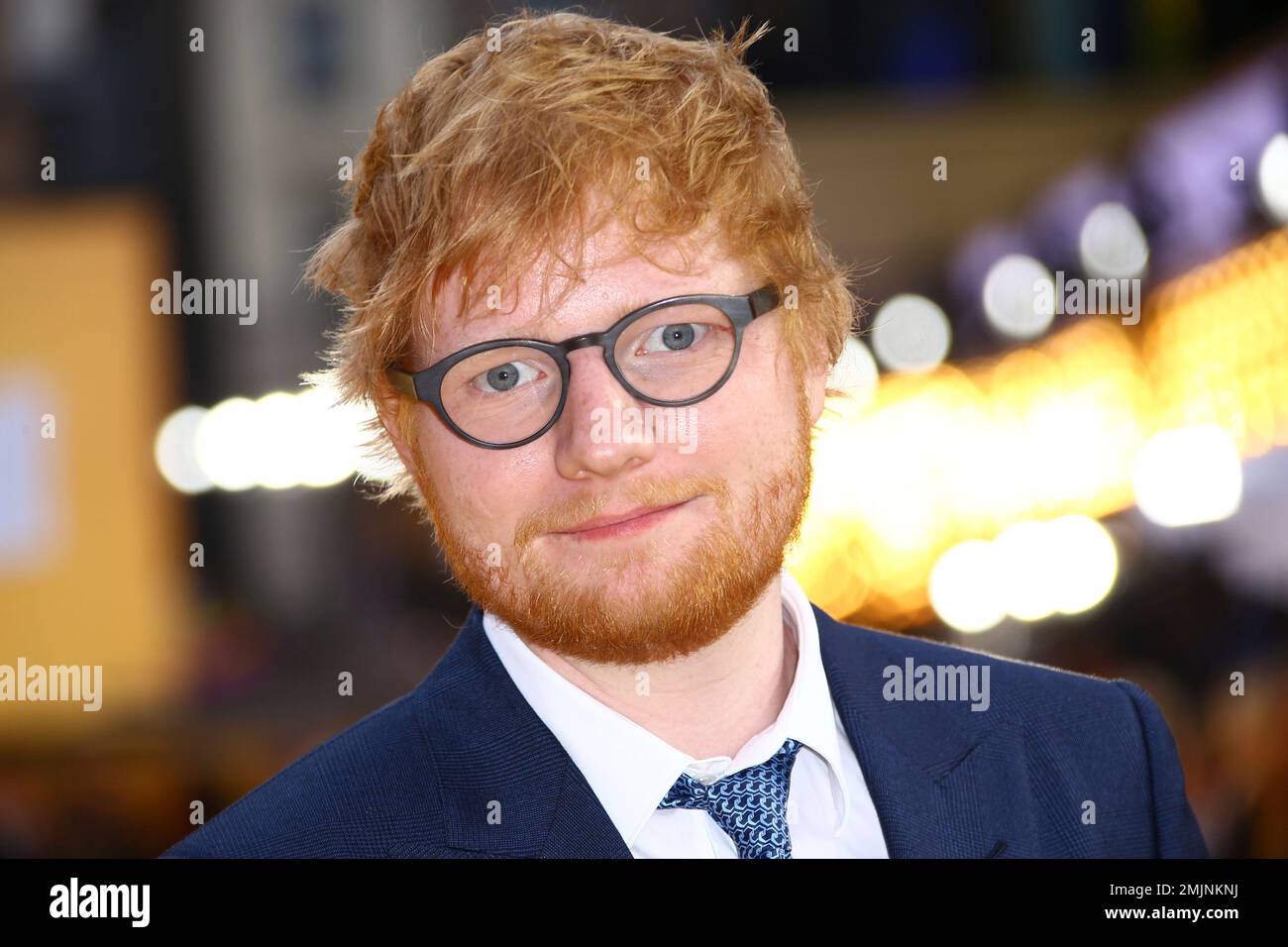 Singer Ed Sheeran poses for photographers upon arrival at the premiere ...