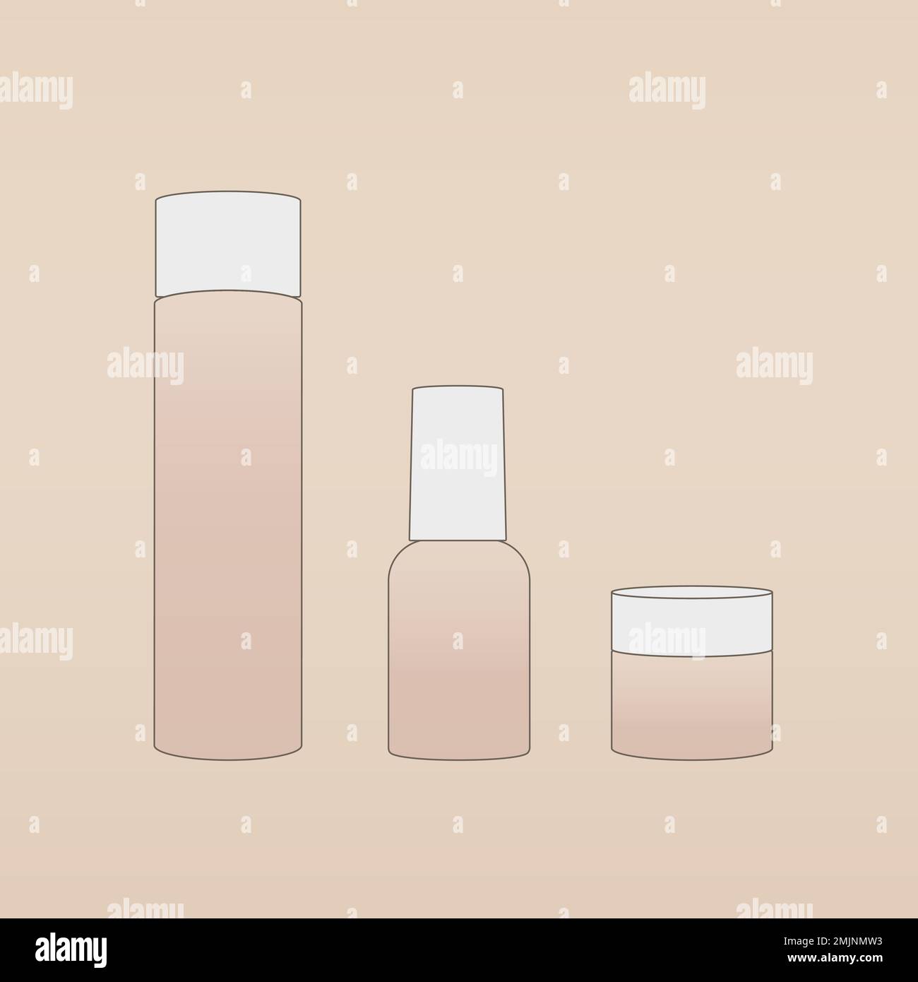 Gradient cosmetic bottle, beauty and skincare packaging vector ...
