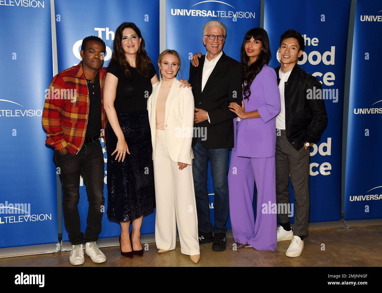 From left, "The Good Place" cast members William Jackson Harper, D'Arcy ...