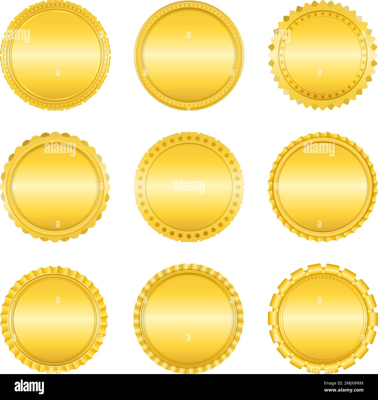 Set of golden labels on white background, vector eps10 illustration ...