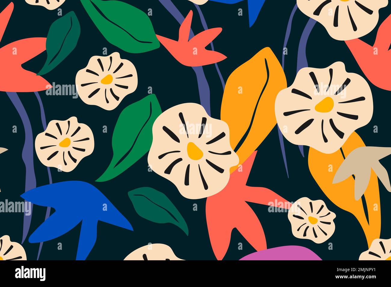 Flower seamless pattern aesthetic background design vector Stock Vector ...