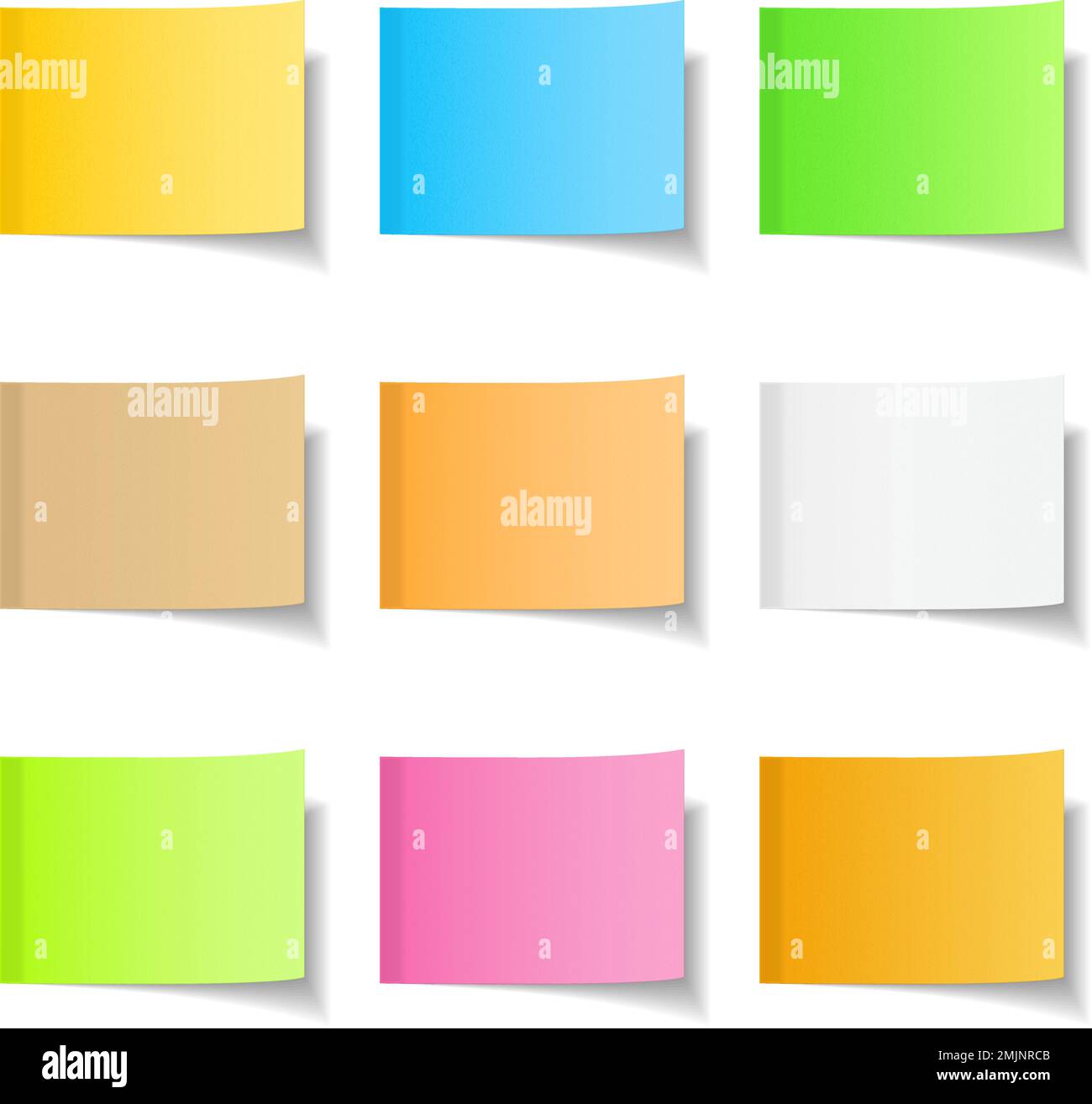 Sticky notes, nine different colors, vector eps10 illustration Stock ...