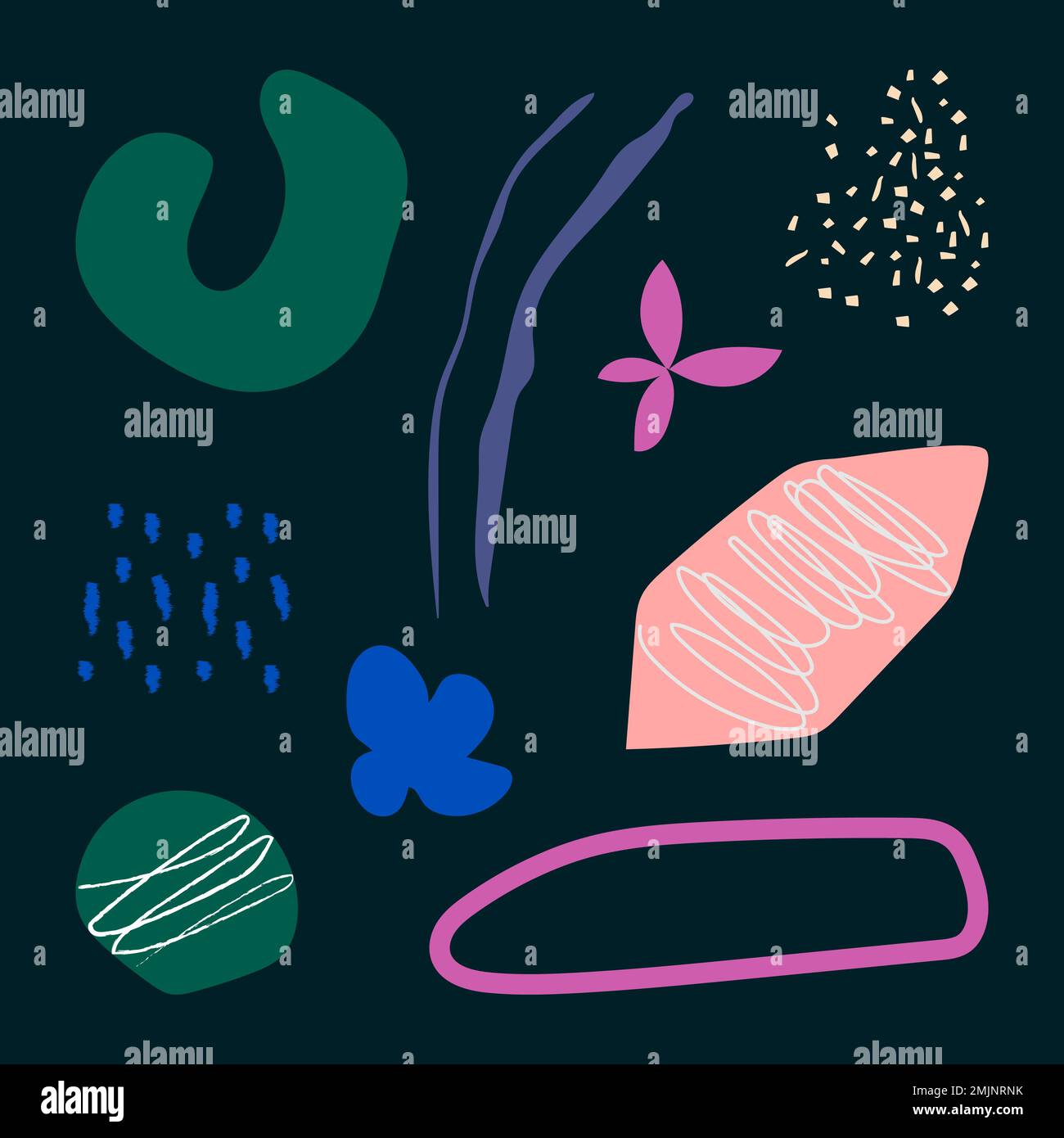 Aesthetic memphis shape, design element set vector Stock Vector Image ...