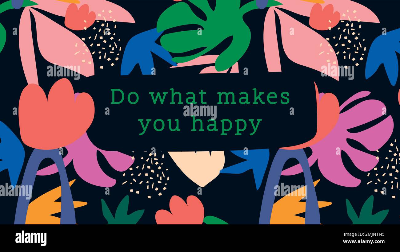 Happiness quote blog banner template, do what makes you happy vector ...