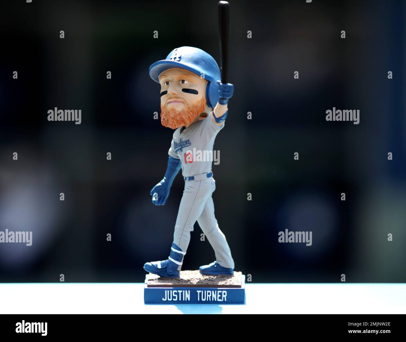 Los Angeles Dodgers third baseman Justin Turner bobble head doll is ...