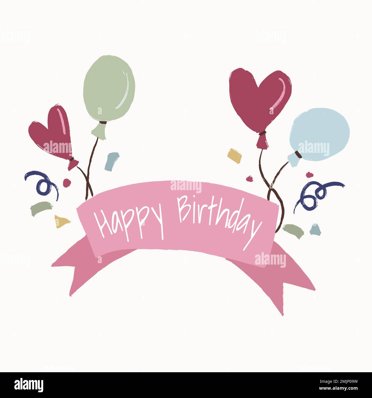 Birthday template sticker, cute banner graphic vector Stock Vector ...