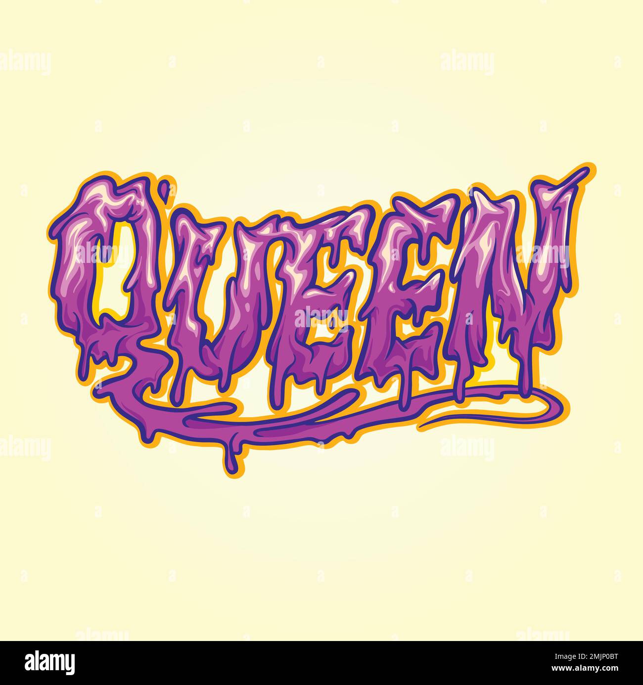 Spooky queen hand lettering horror font illustration vector ...