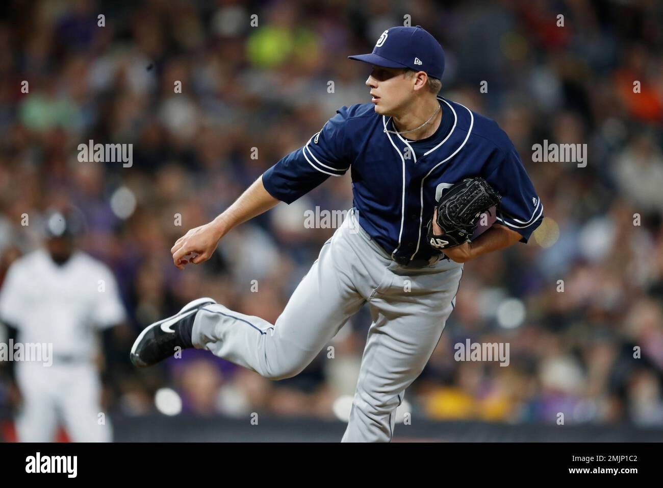 San Diego Padres relief pitcher Phil Maton works against the Colorado ...