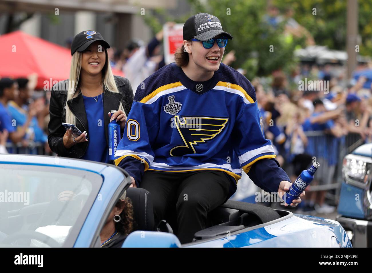 St. Louis Blues center Oskar Sundqvist, of Sweden, rides in the Blues ...