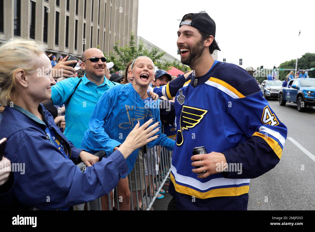 St. Louis Blues defenseman Robert Bortuzzo greets fans during the Blues ...
