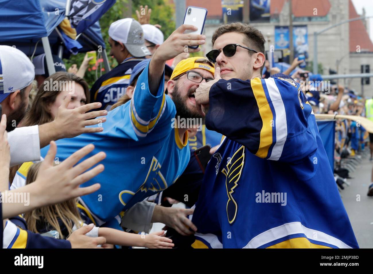 St. Louis Blues goaltender Jordan Binnington poses for a photo during ...