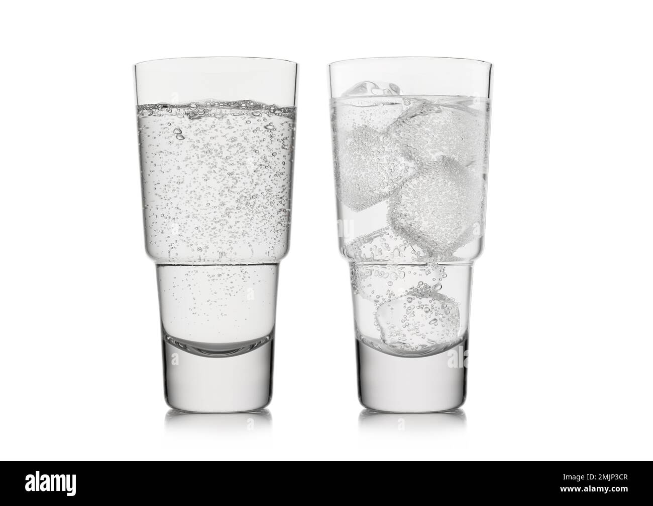 Luxury Glasses of natural mineral sparkling water on white Stock Photo - Alamy