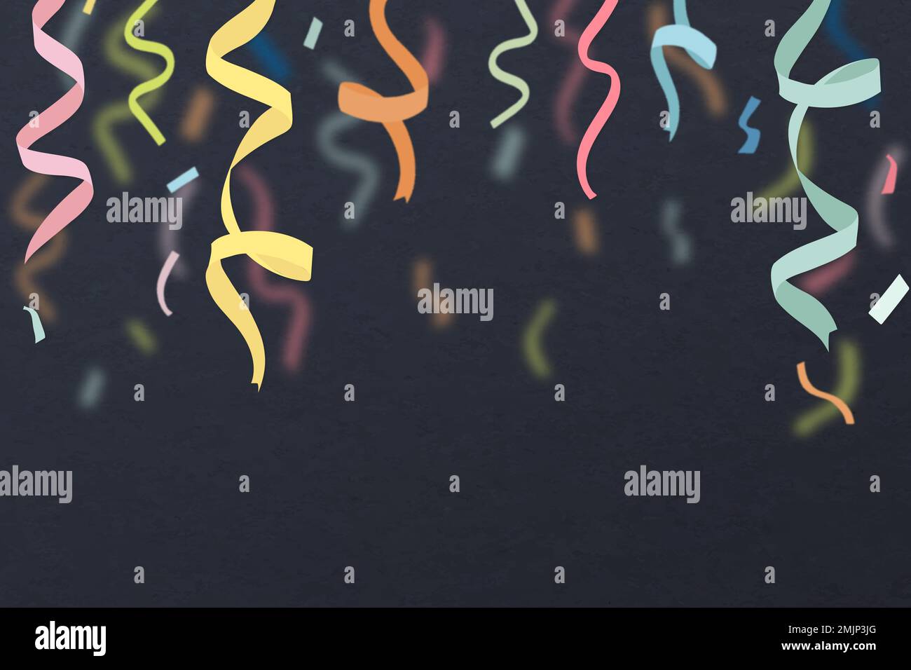 Birthday party background, colorful ribbons border, festive design ...