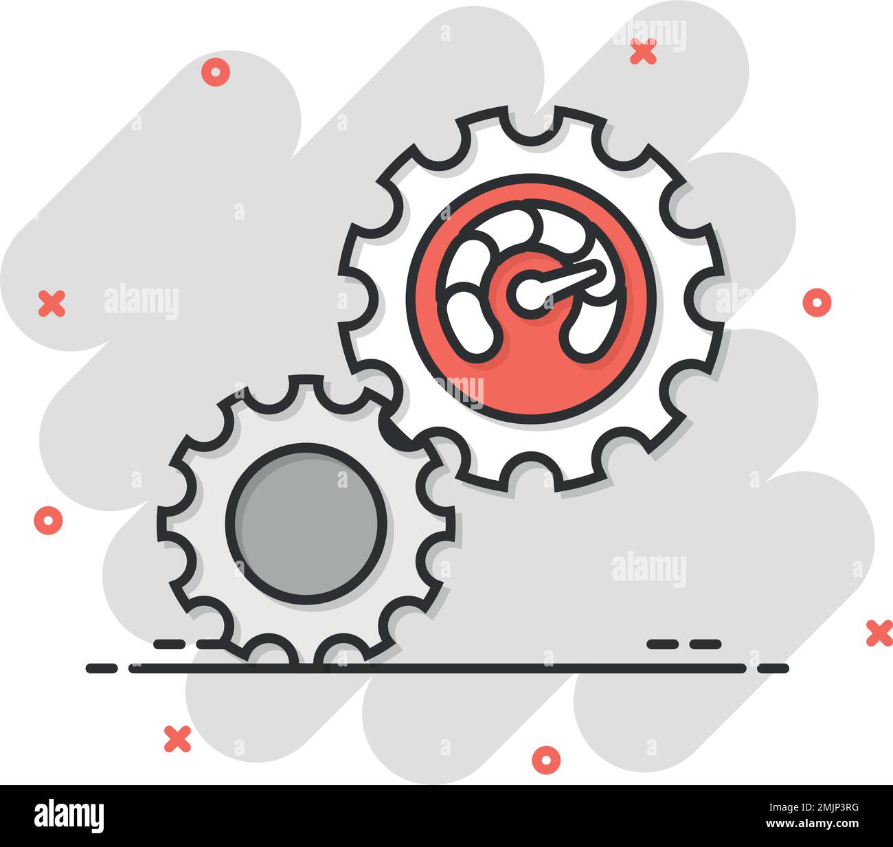 Productivity icon in comic style. Process strategy cartoon vector ...