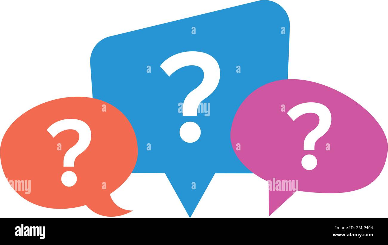 Question mark icon in flat style. Faq vector illustration on isolated background. Ask help sign ...