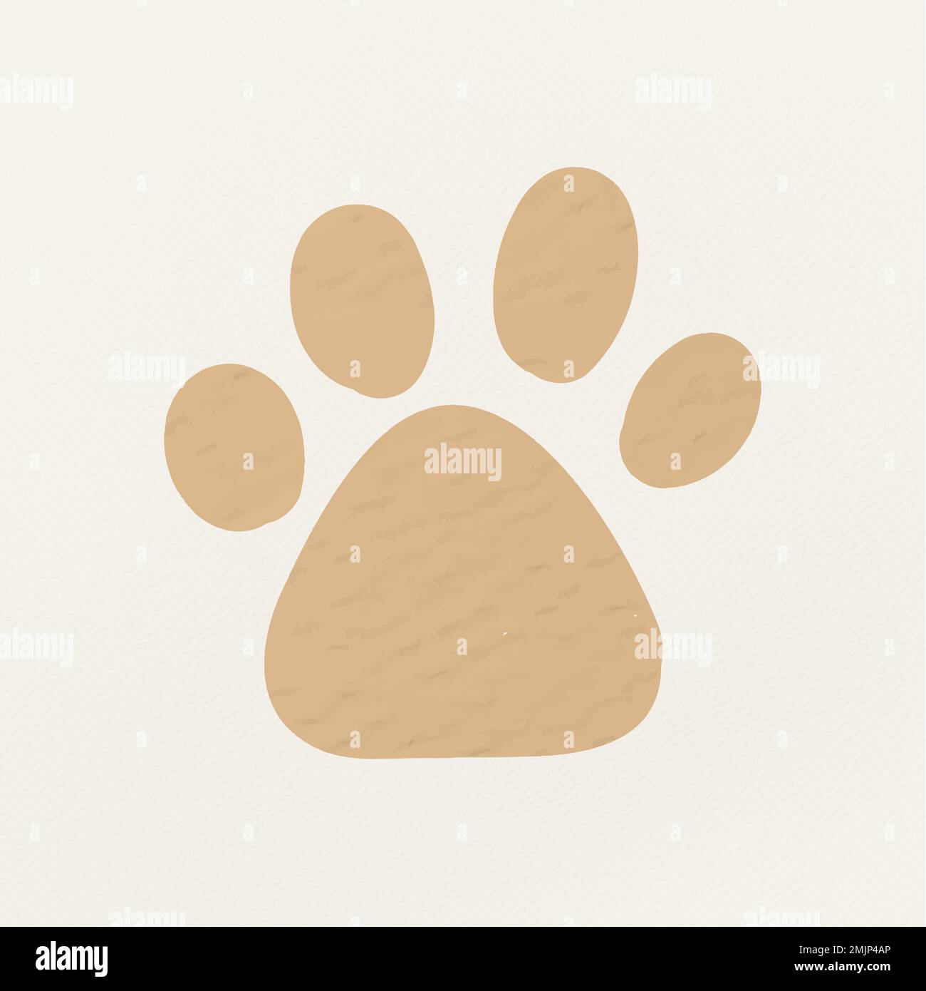 Paw print sticker, animal vector clipart paper textured design Stock ...