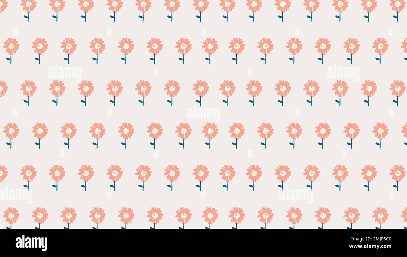 Flower pattern desktop wallpaper vector, cute HD background Stock ...