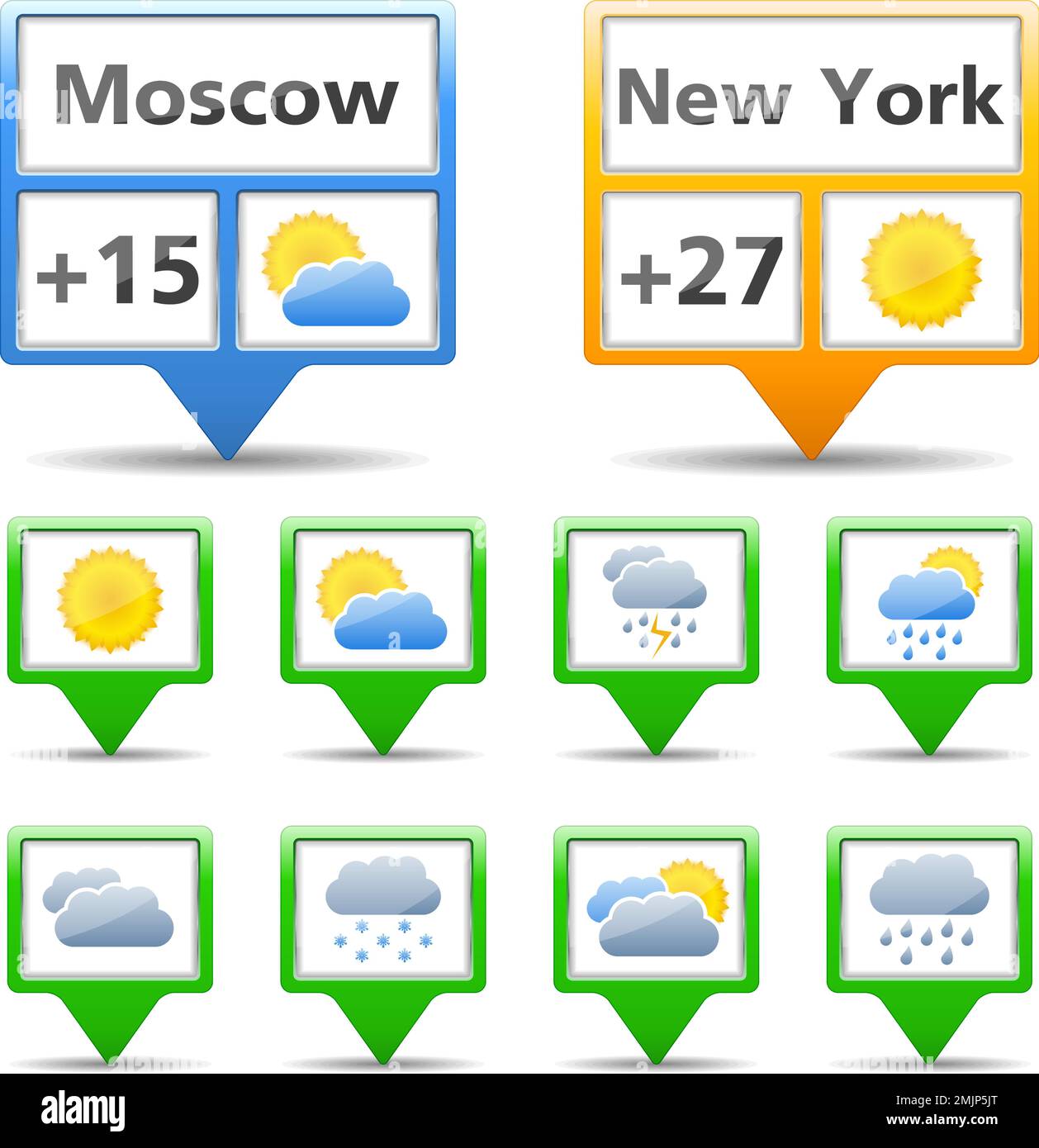 Weather indicators and icons, vector eps10 illustration Stock Vector ...