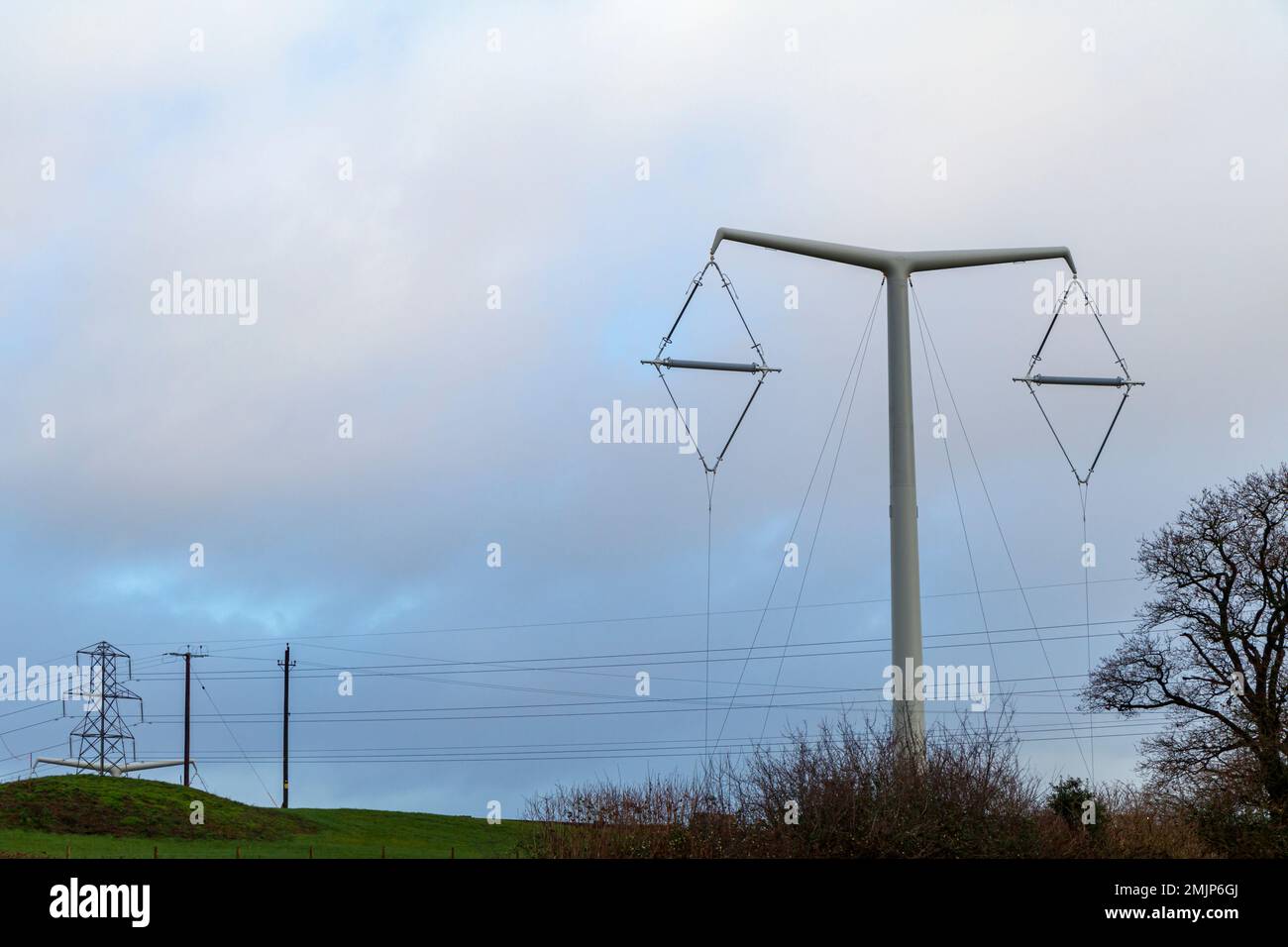 The new t-pylon under construction Stock Photo - Alamy