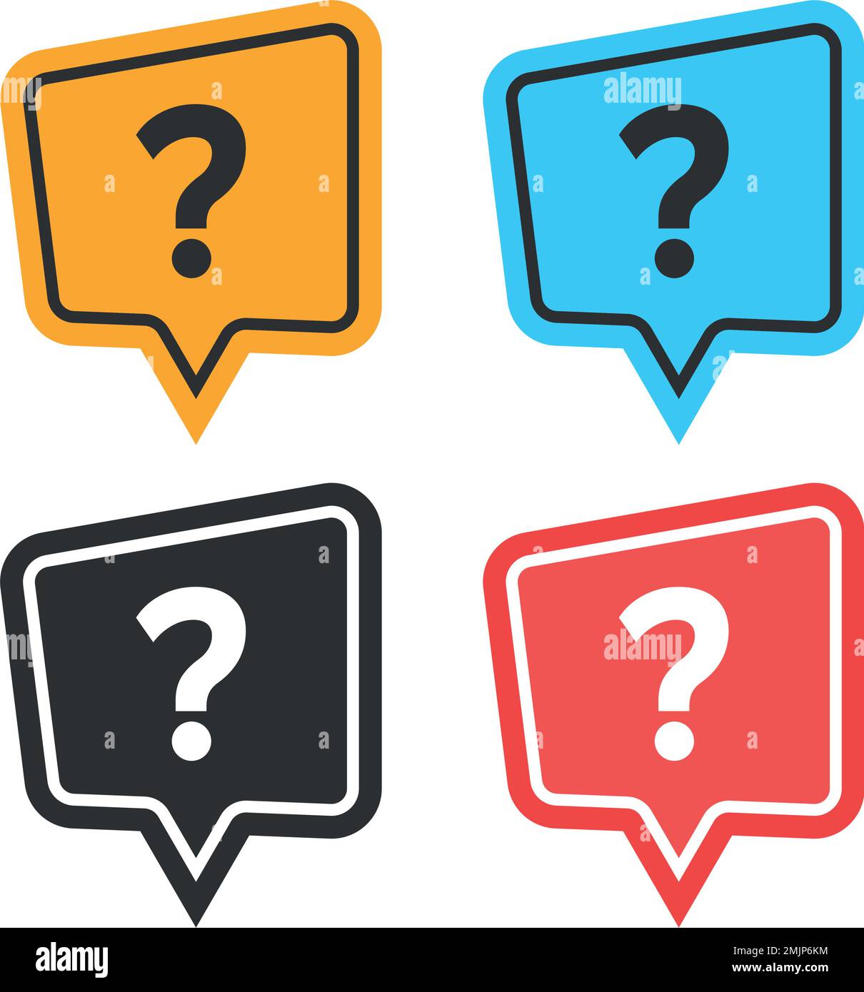 Question mark icon in flat style. Faq vector illustration on isolated background. Ask help sign ...