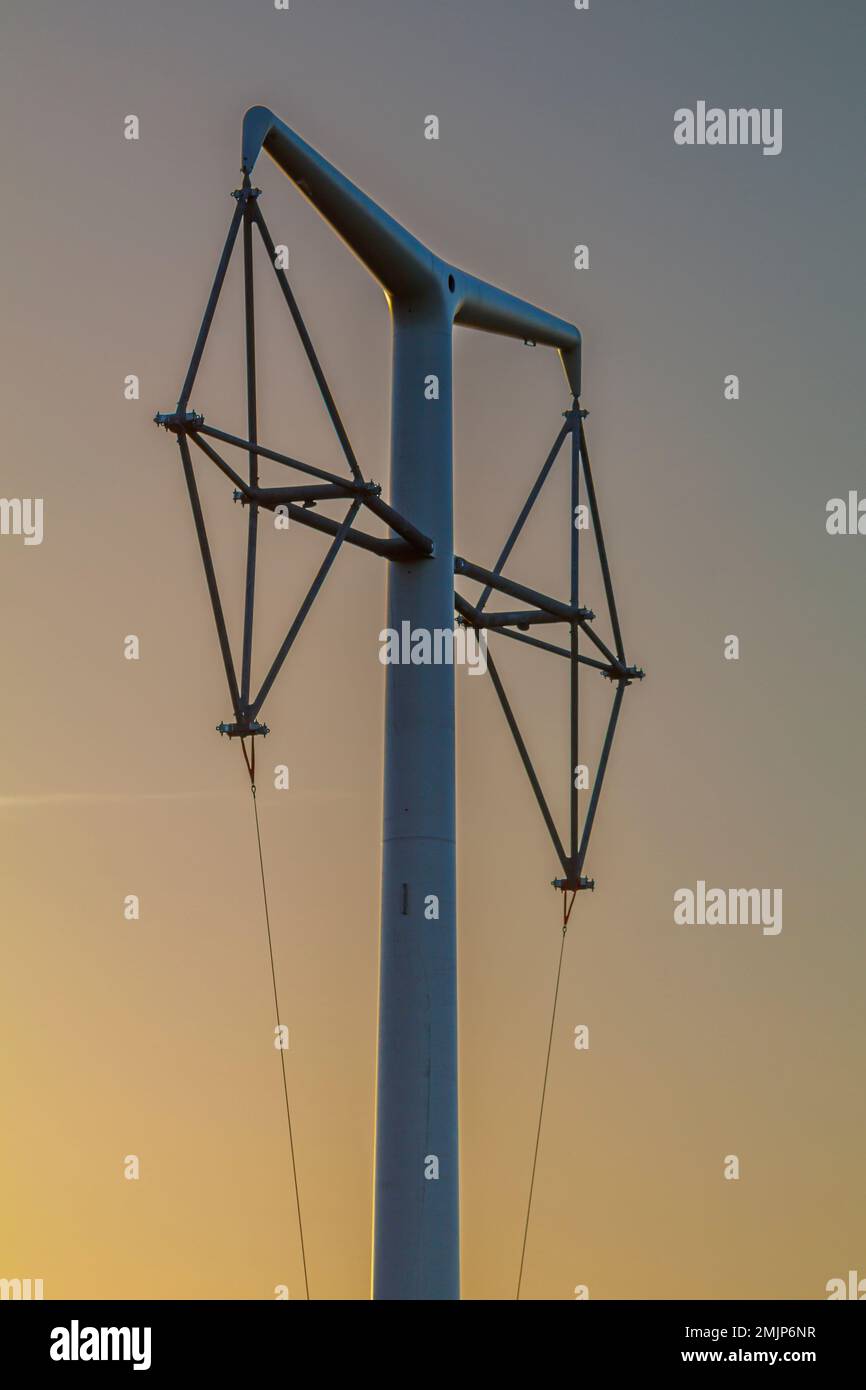 T Pylons waiting for cables Stock Photo - Alamy