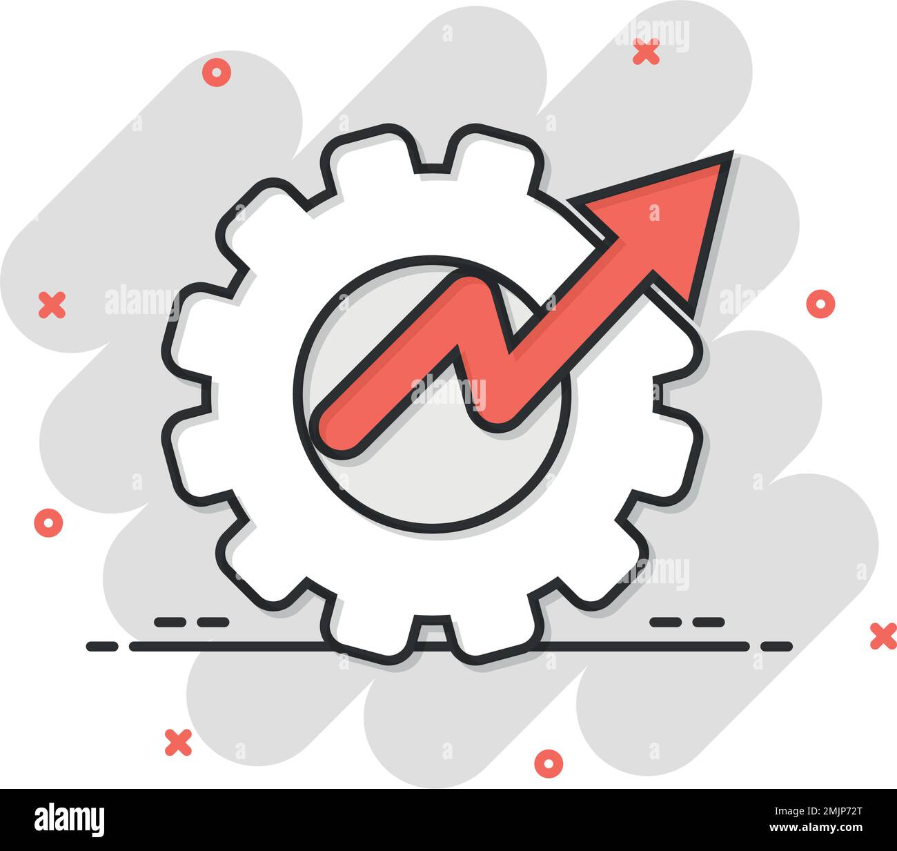 Productivity icon in comic style. Process strategy cartoon vector ...
