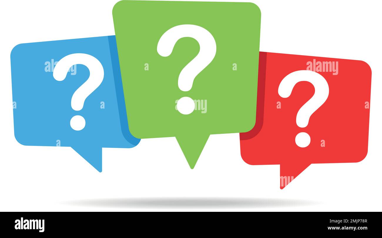 Question mark icon in flat style. Faq vector illustration on isolated ...