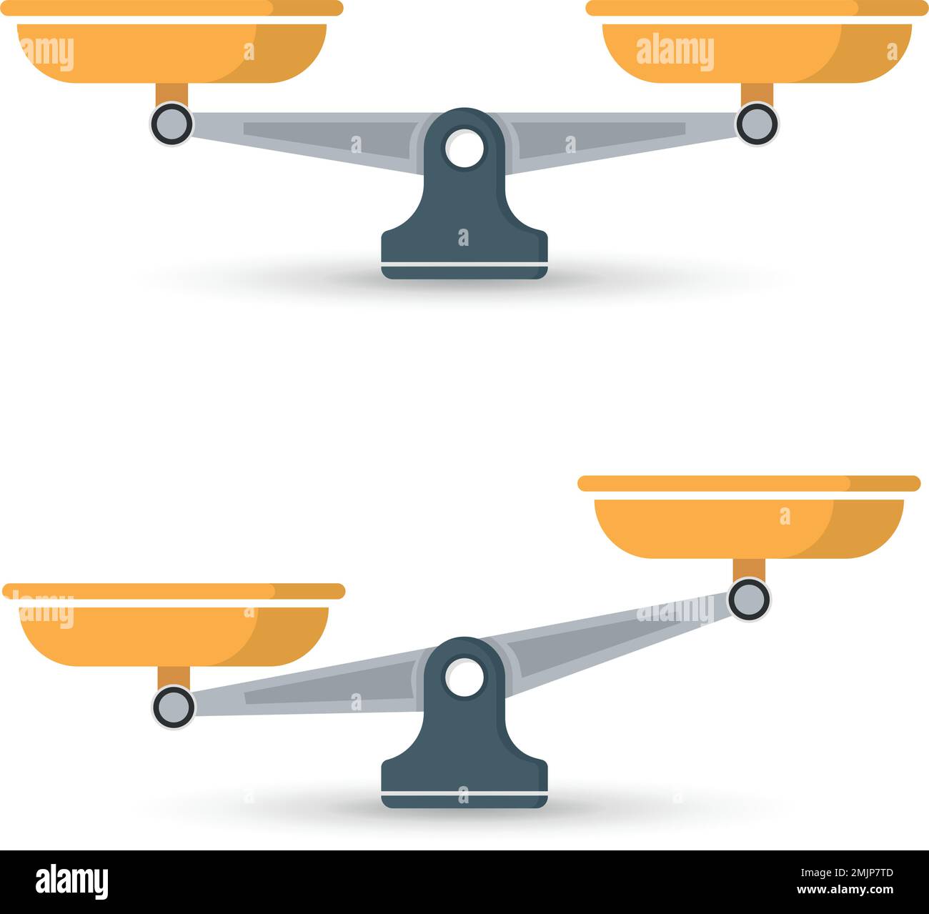 Scale icons set in flat style. Weight balance vector illustration on ...
