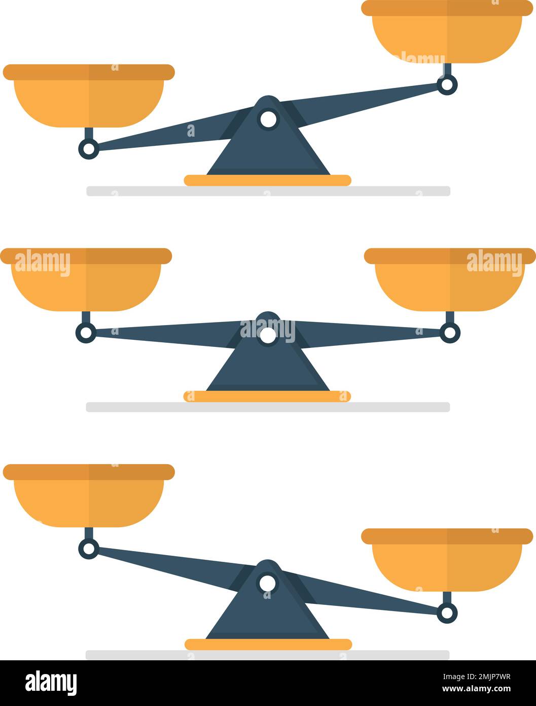 Scale icons set in flat style. Weight balance vector illustration on ...
