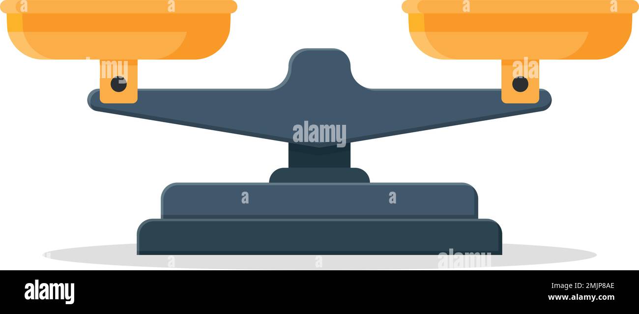 Scale icon in flat style. Weight balance vector illustration on ...