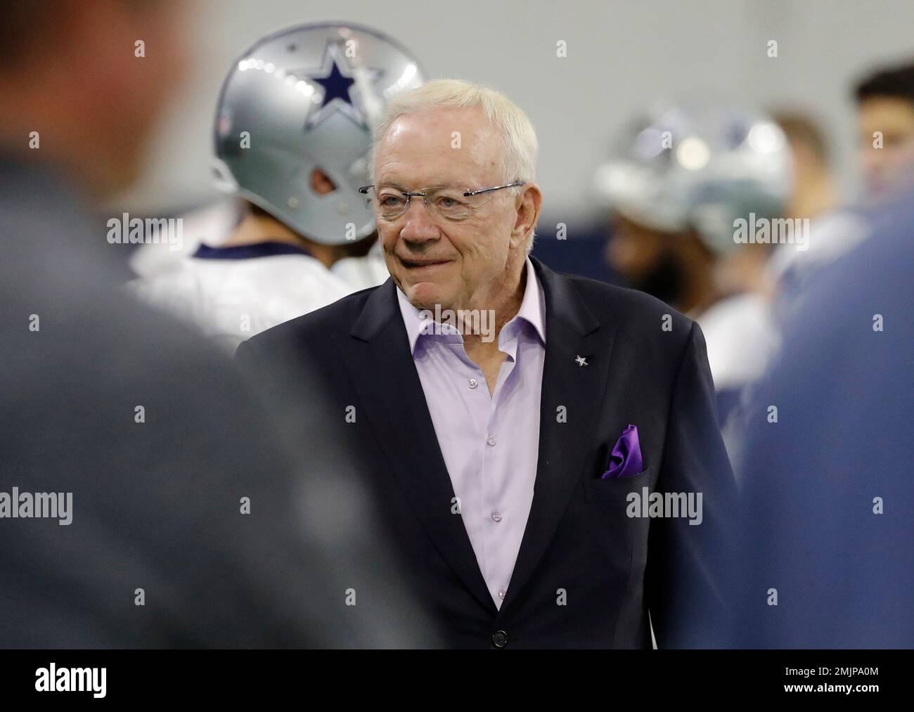Dallas Cowboys team owner Jerry Jones watches the team work out at ...